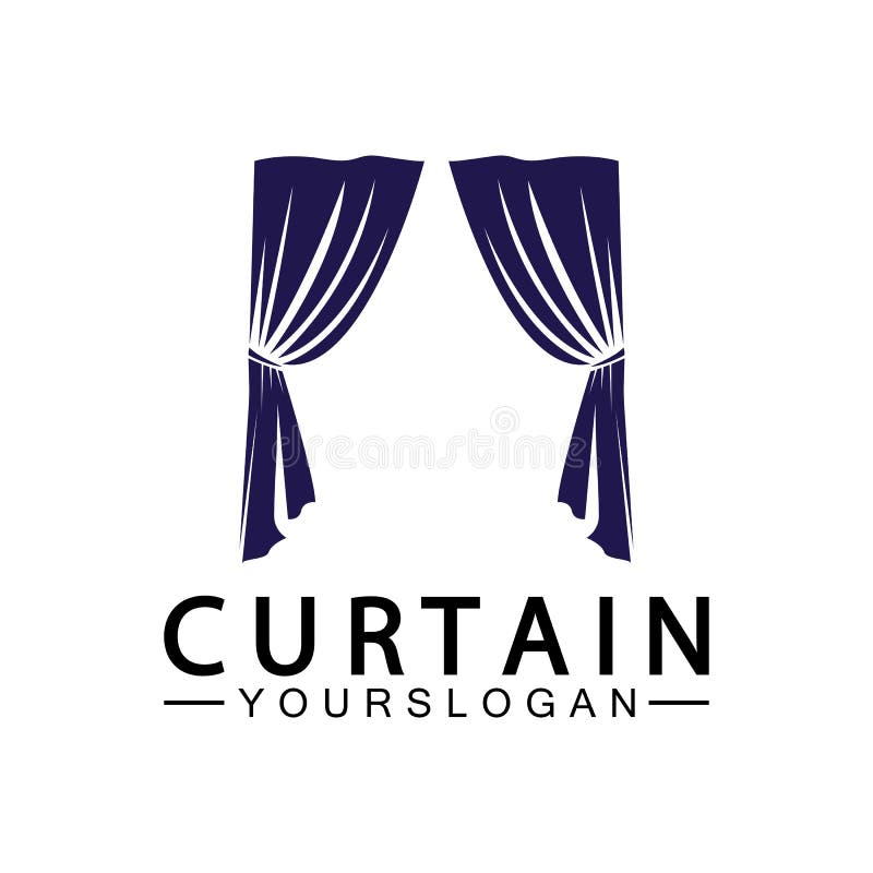 Curtain Logo Vector Illustration Design Template Stock Vector ...