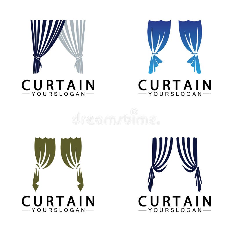 Curtain Logo Vector Illustration Design Template Stock Illustration ...