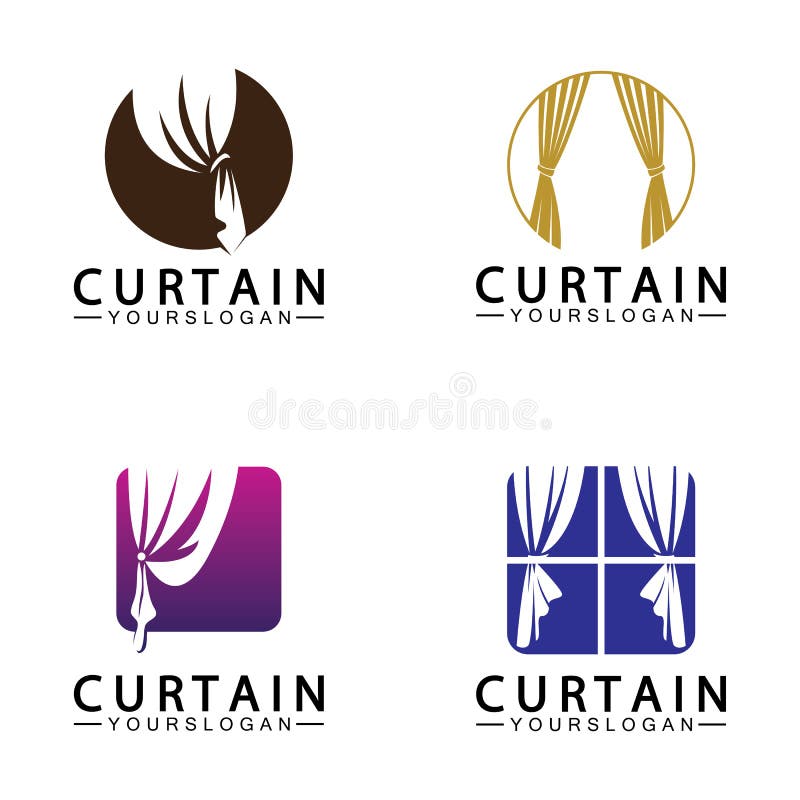 Curtain Logo Vector Illustration Design Template Stock Vector ...