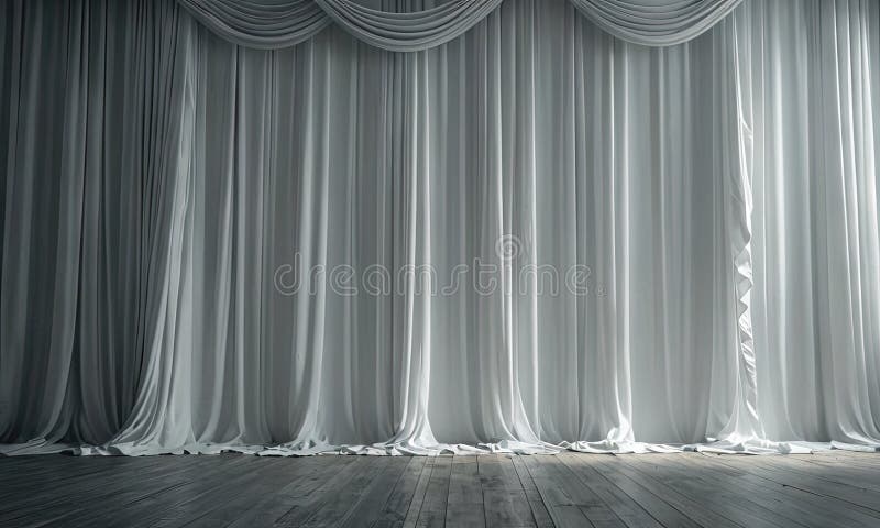 A Curtain is Open in the Background of the Image. Stock Illustration ...