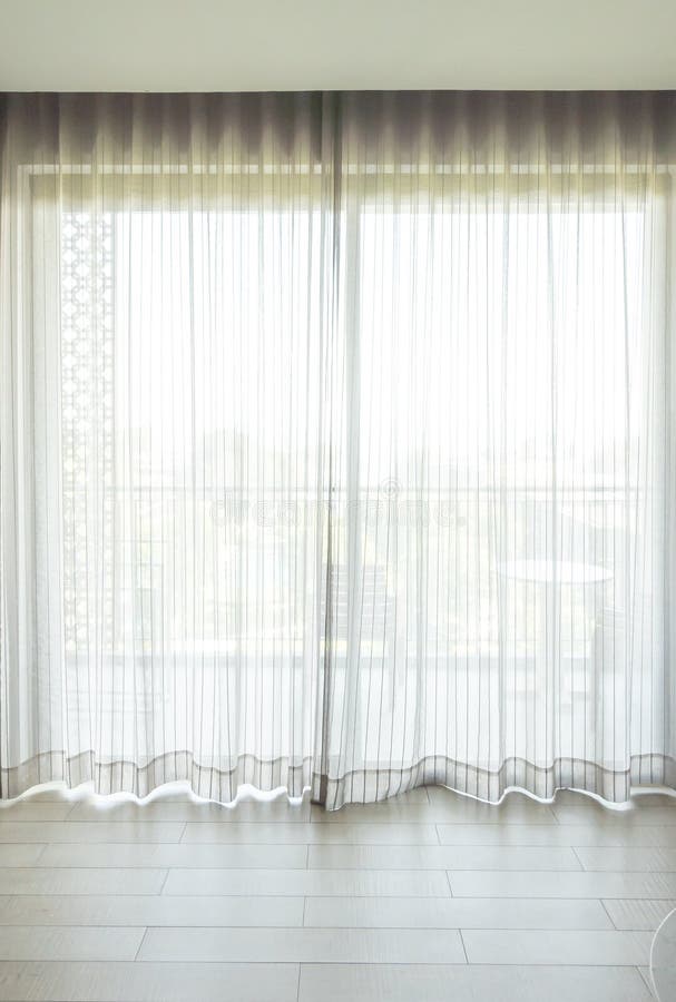 Curtain in Room for Background Stock Image - Image of light, brown ...
