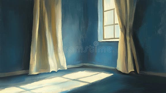 Curtain Shadows on Wall, Moody Midday Light. Stock Photo - Image of ...
