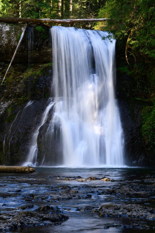 Curtain of Silky Water Falling Over Upper North Falls at Silver Falls Stock Photo - Image of ...