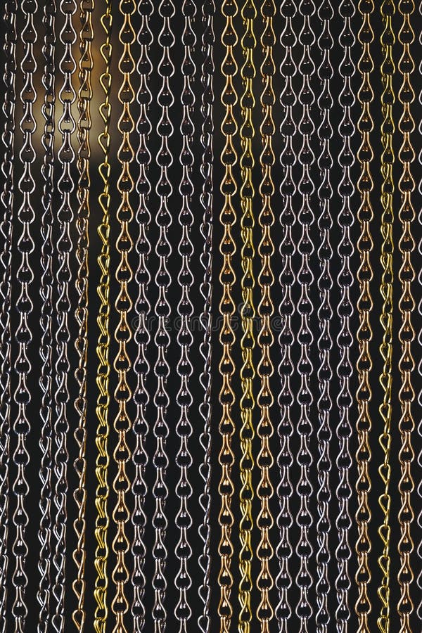 Curtain with Silver and Gold Metal Mesh Stock Image - Image of metallic ...