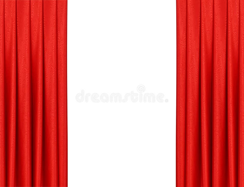 Curtain on Theater or Cinema Stage Slightly Open Stock Image - Image of ...