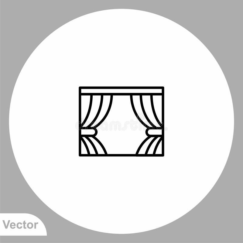 Curtain Vector Icon Sign Symbol Stock Vector - Illustration of curtain ...