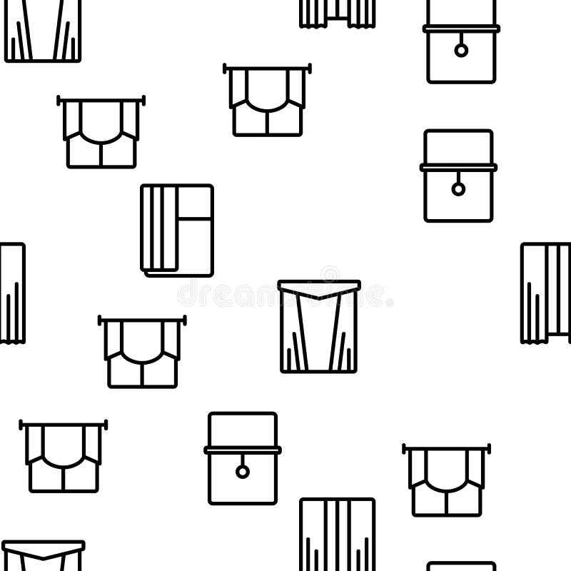 Curtain Vector Seamless Pattern Stock Vector - Illustration of louvers ...