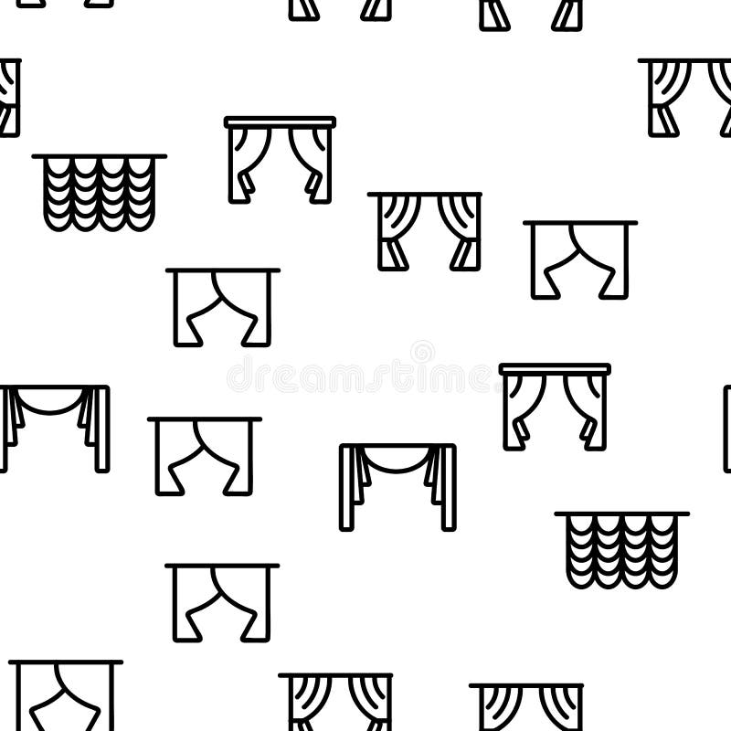 Curtain Vector Seamless Pattern Stock Vector - Illustration of inside ...