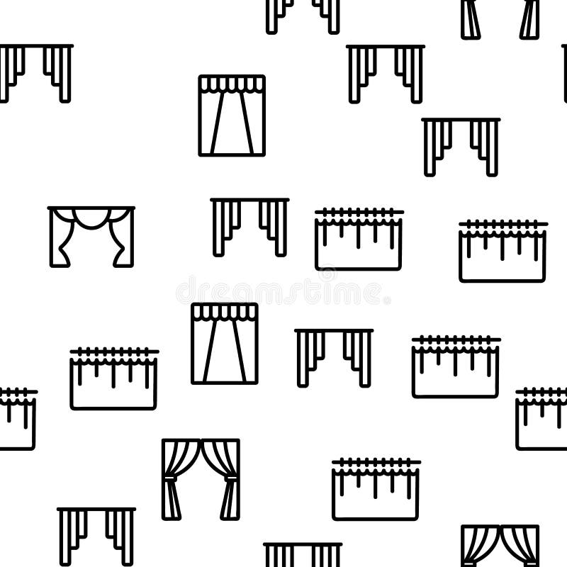 Curtain Vector Seamless Pattern Stock Vector - Illustration of ...
