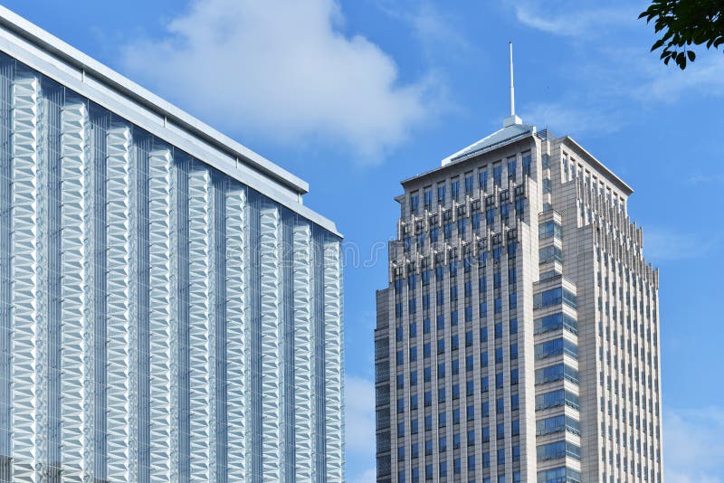 Curtain Wall of Modern Commercial Building Stock Photo - Image of block ...