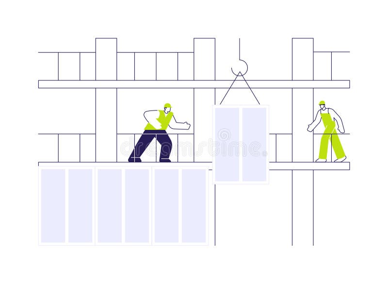 Curtain Walling System Abstract Concept Vector Illustration. Stock ...