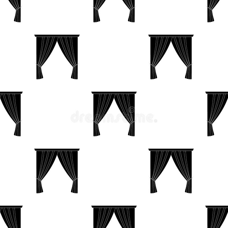 Curtains with Drapery on the Cornice.Curtains Single Icon in Black ...