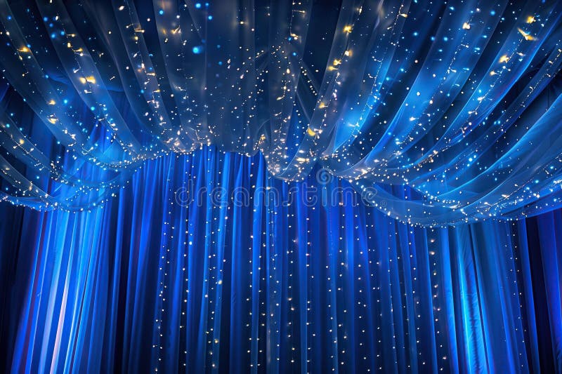 Curtains with Festive Lights, Backdrop for Celebrations, Generative AI ...