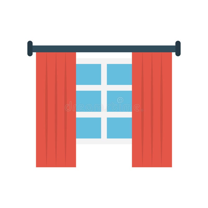 Curtains flat vector ic on stock vector. Illustration of house - 157404024