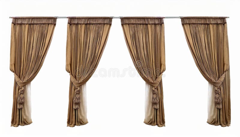 Curtains Front View Full Length Isolate on White Background PNG Stock ...