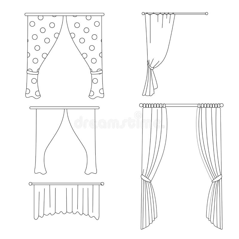 One Line Drawing Curtain Stock Illustrations – 24 One Line Drawing ...