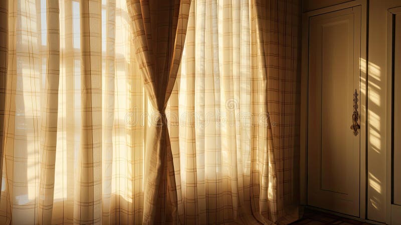 Curtains Light Plaid Pattern Stock Illustration - Illustration of cozy ...