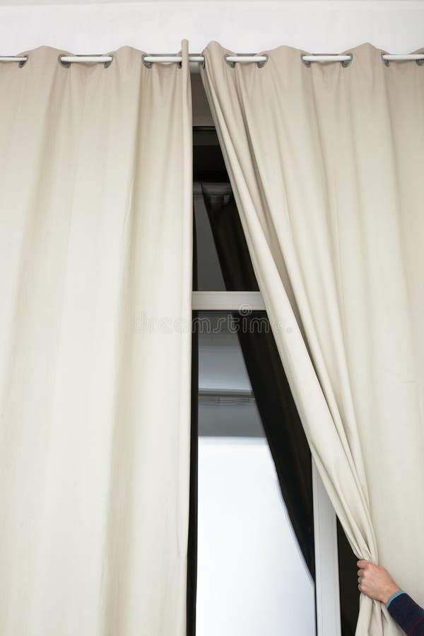 Curtains Window Hand Pushing Curtain Stock Photos - Free & Royalty-Free ...
