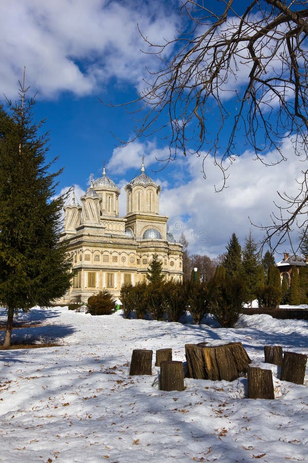 Curtea De Arges Monastery in Winter Stock Photo - Image of snow ...