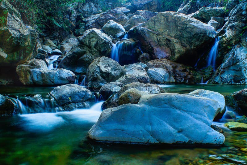 Curug barong waterfall stock photo. Image of moment, curug - 73224902