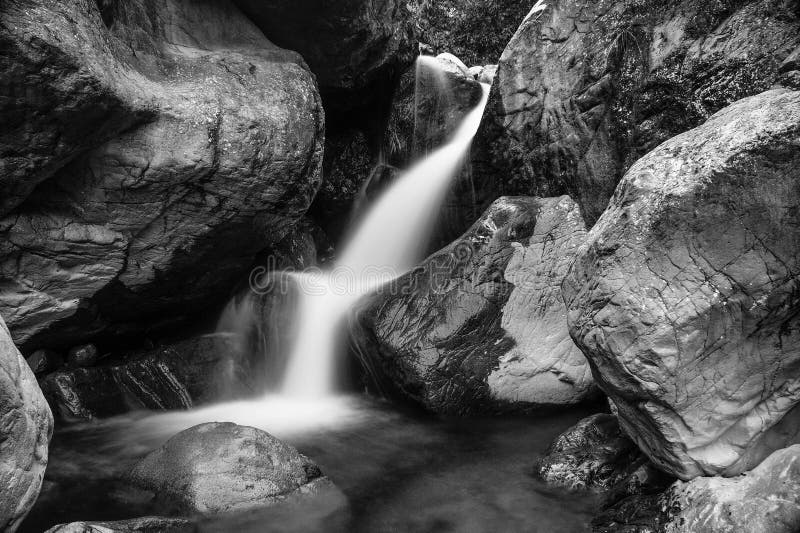 Curug barong waterfall stock image. Image of blackandwhite - 73250609