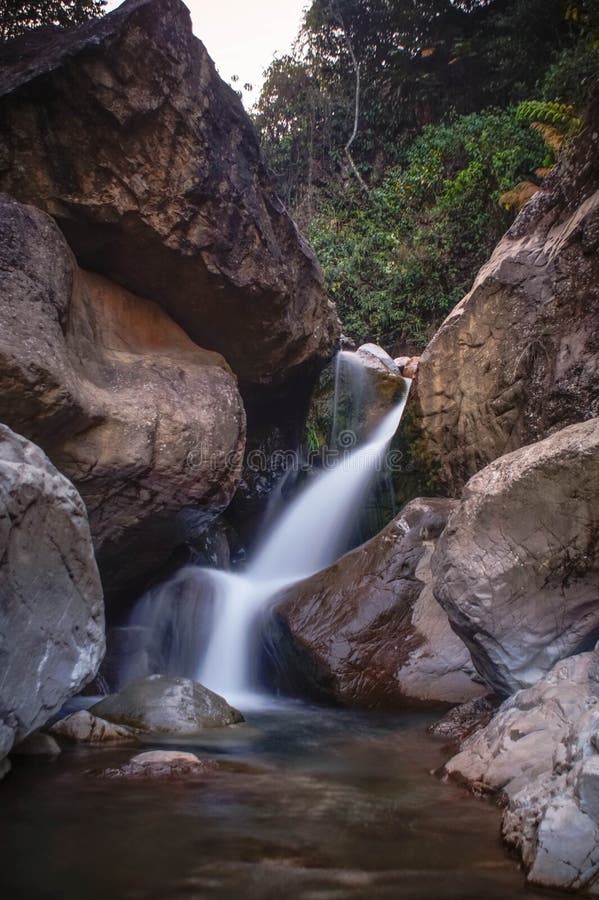 Curug barong waterfall stock image. Image of river, ravine - 73250739
