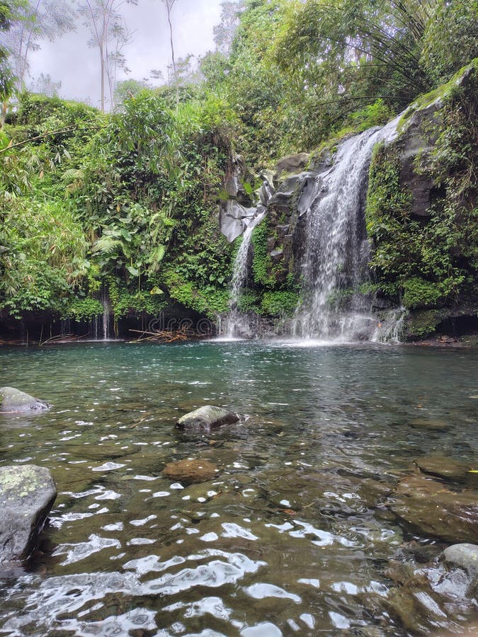 Curug beautiful waterfall stock image. Image of beautiful - 382973739
