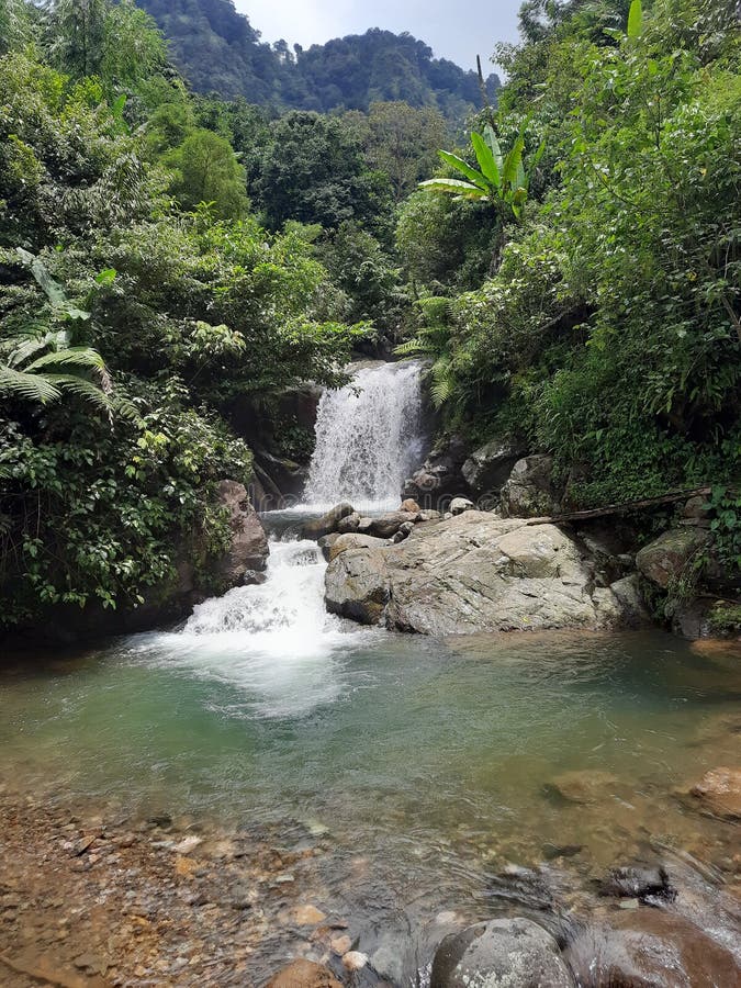 Curug Hordeng Hordeng Waterfall Bogor West Java Imagen de archivo ...