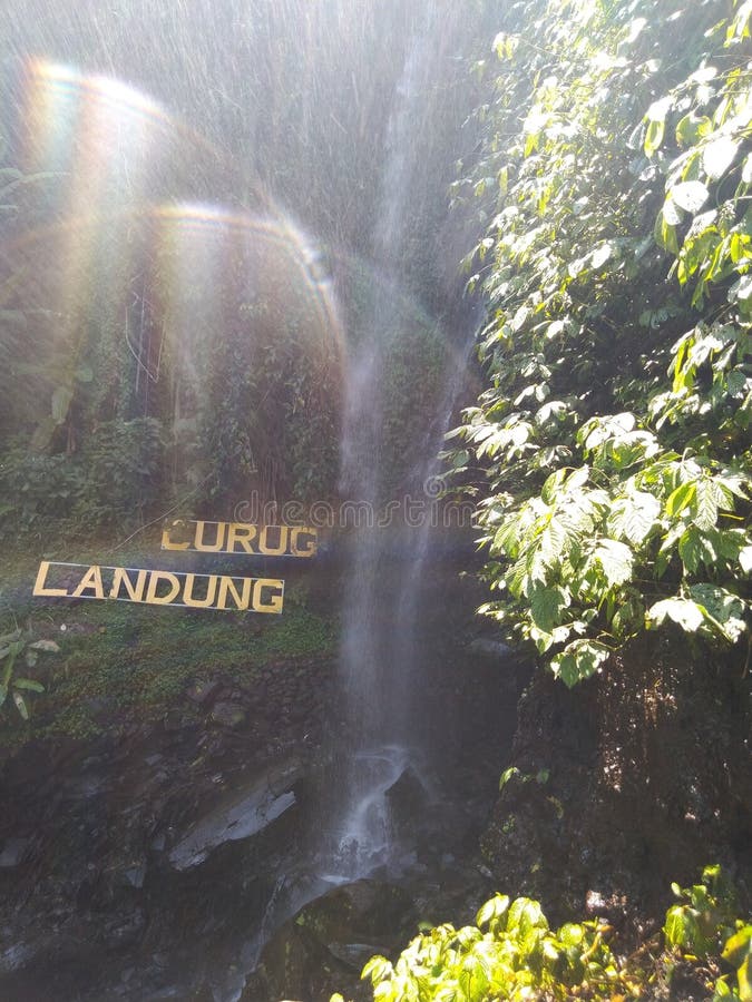Curug Landung is Waterfall in the Kuningan City Stock Photo - Image of ...
