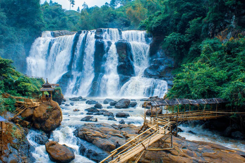 Curug Malela is One of Indonesia S Largest Waterfalls Stock Image ...
