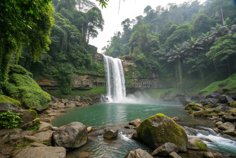 Curug Nangga Waterfall in Bogor, West Java, Indonesia Stock ...