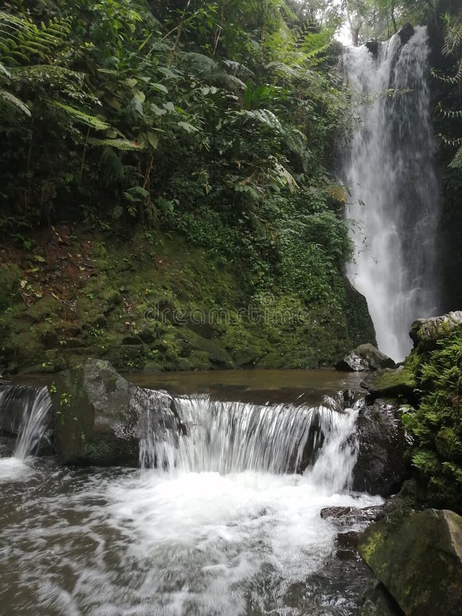 Curug Sadim Waterfalls stock photo. Image of waterfall - 261768820