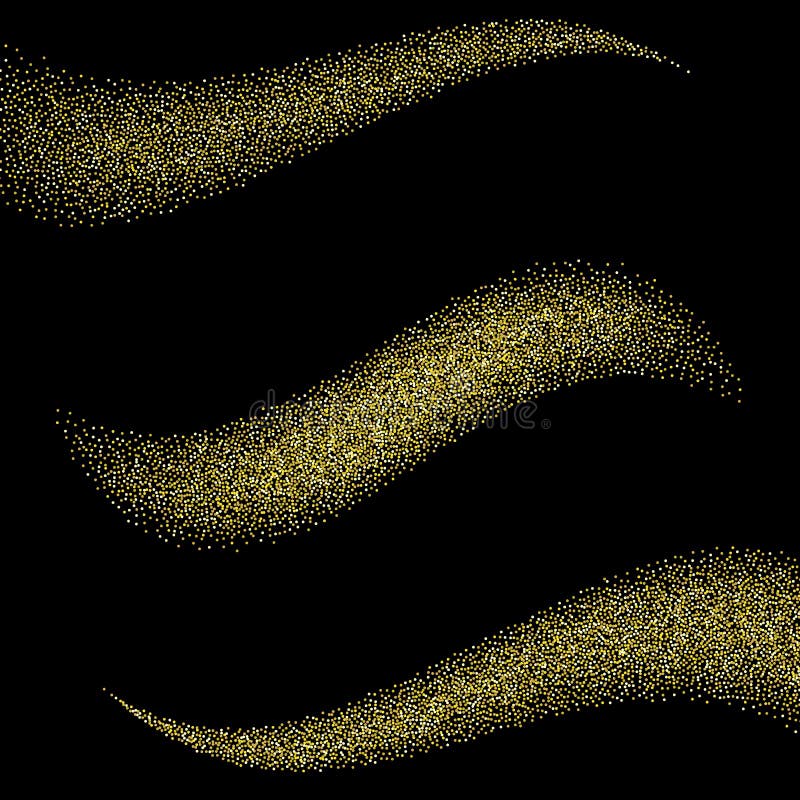 Curvas Doradas. Ondas Sobre Fondo Negro. Pasos 10 Ilustración del ...