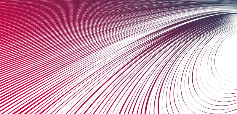 Curvature of Space Vector Abstract Art Background, 3D Linear Flow ...