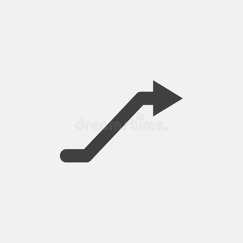 Curve arrow icon vector stock illustration. Illustration of narrow ...