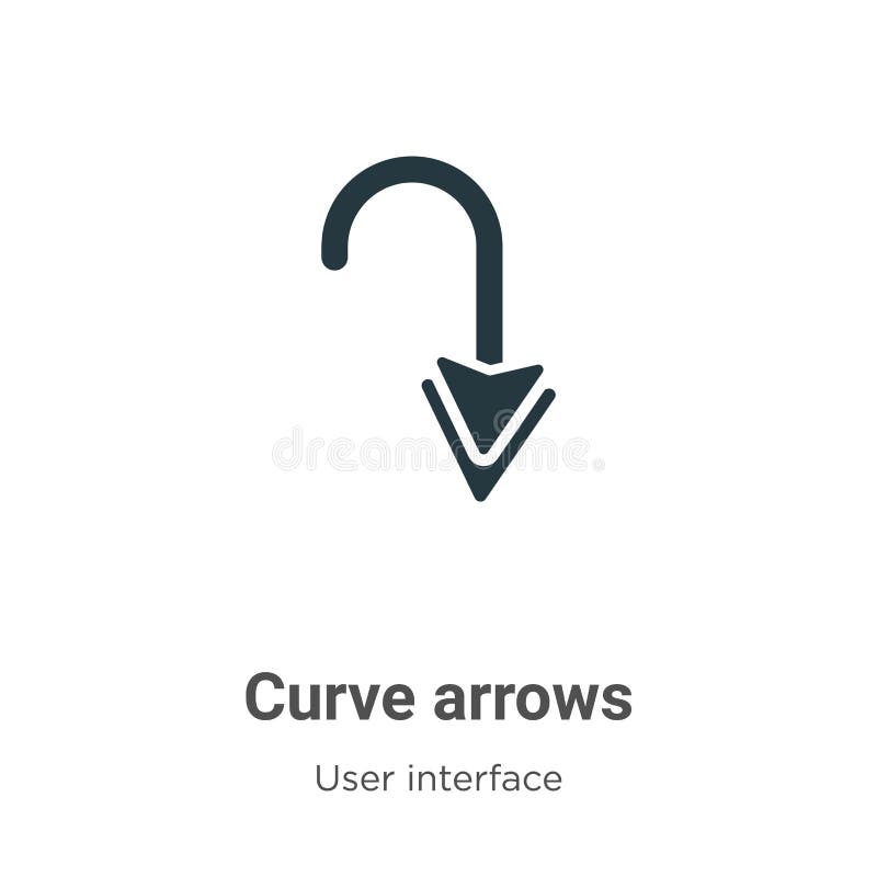 Curve Arrows Vector Icon on White Background. Flat Vector Curve Arrows ...