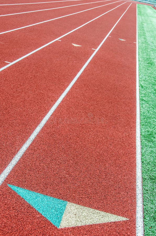 Curve on a Athletics Running Track Stock Photo - Image of spring ...