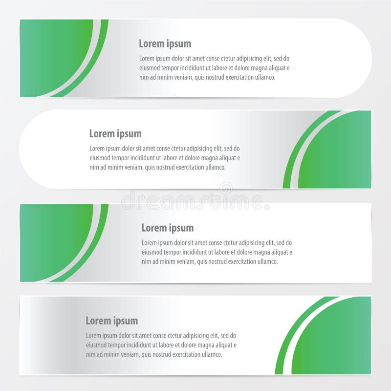 Curve Banner Style Design Green Color Stock Vector - Illustration of ...