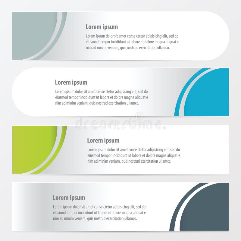 Curve Banner Style Green, Blue, Gray Color Stock Vector - Illustration ...