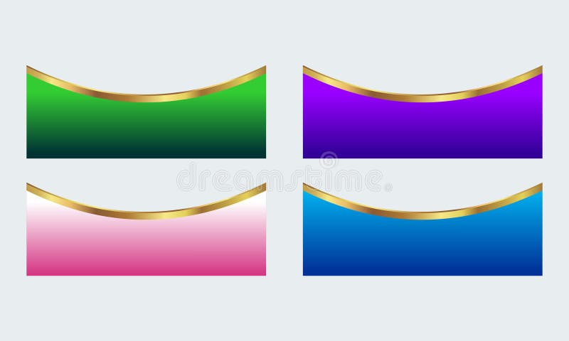 Curve Border Set Colorful Gradient Design Stock Illustration ...