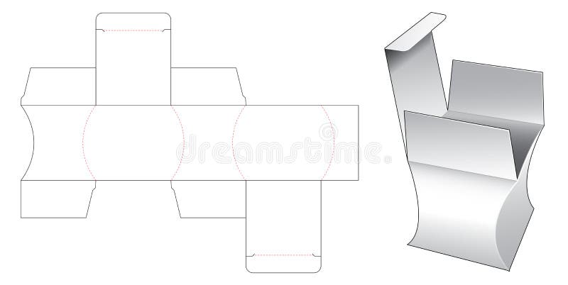 Packaging Box with Curve Display Window Die Cut Template Stock Vector ...