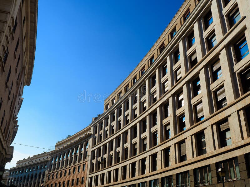 Curve Buildings District Office Rome Downtown Stock Photo - Image of ...