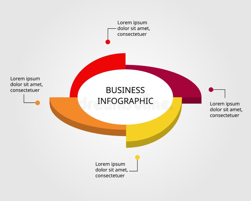 Curve Chart Template for Infographic for Presentation for 4 Element ...