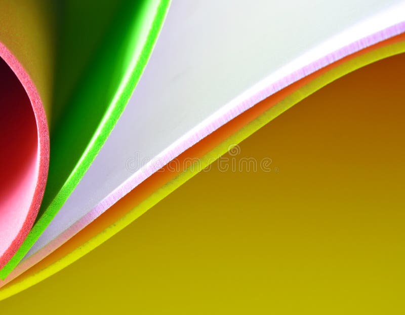 Curve of Color Foam Rubber Board Roll Stock Photo - Image of layer ...