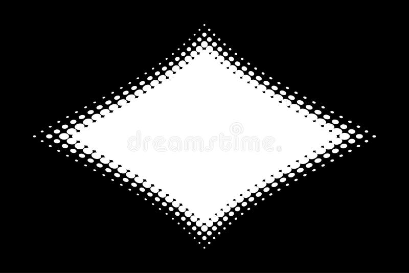 Curve Dotted Rhombus Using Halftone Circle Dot Raster Texture. Vector ...