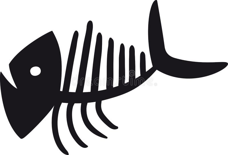 Curve Fish Skeleton stock vector. Illustration of garbage - 48899205