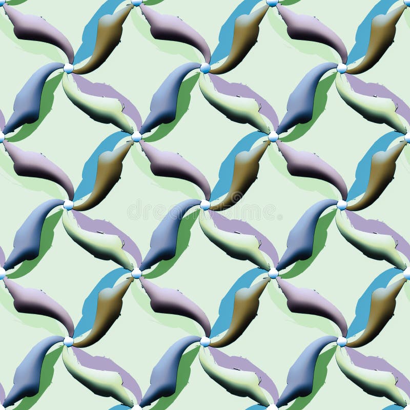Curve Flower 3d Effect Seamless Pattern Stock Illustration ...