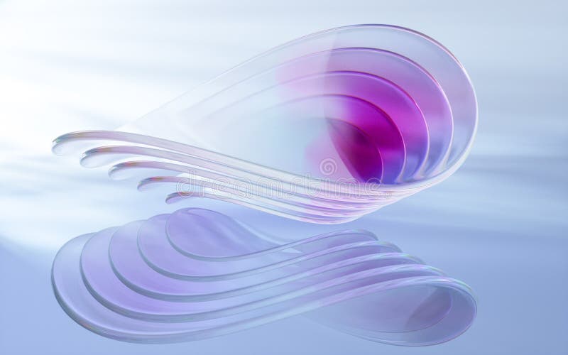 Curve Glass with Light Illuminated, 3d Rendering Stock Illustration ...