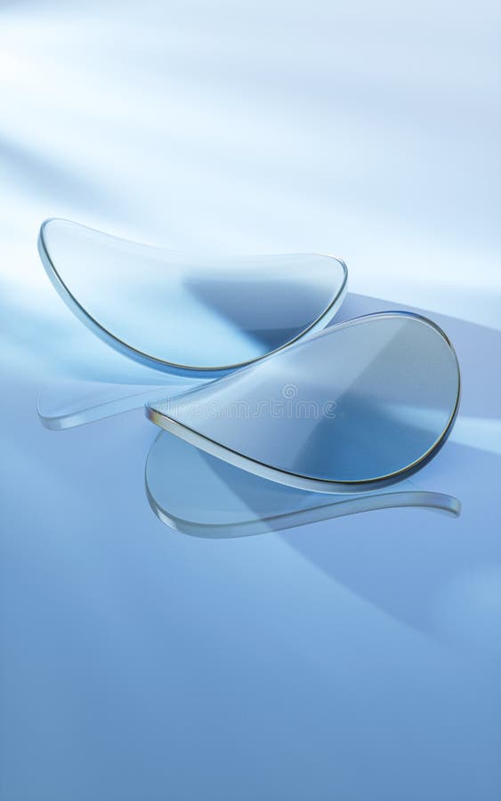 Curve Glass with Light Illuminated, 3d Rendering Stock Illustration ...