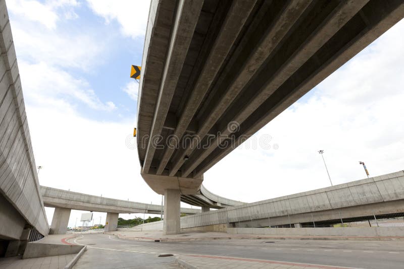 High way bridge stock image. Image of merging, column - 100783621